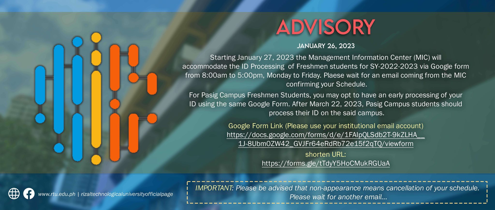 Announcement – Rizal Technological University