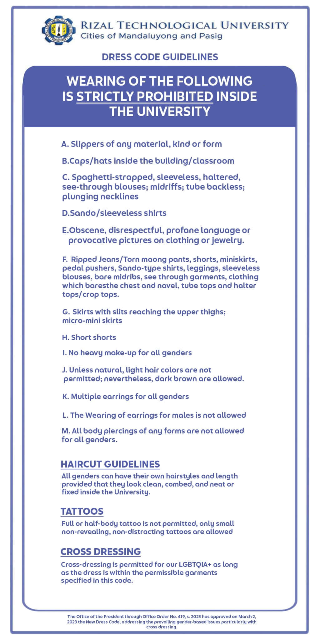 RTU Dress Code 2024 – Rizal Technological University