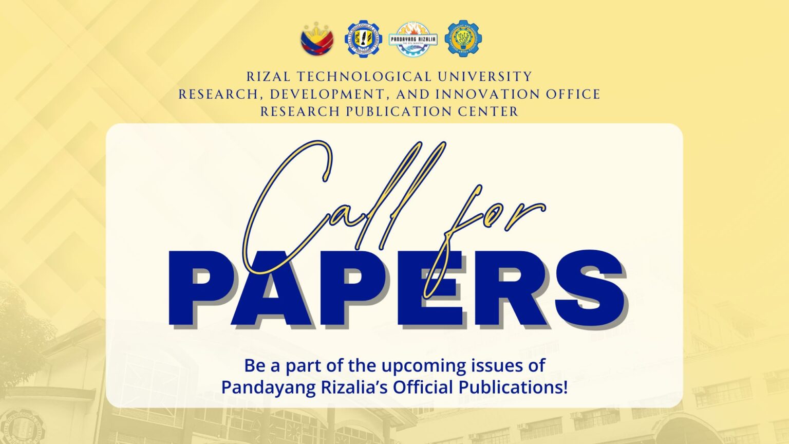 CALL FOR RESEARCH PAPERS – Rizal Technological University