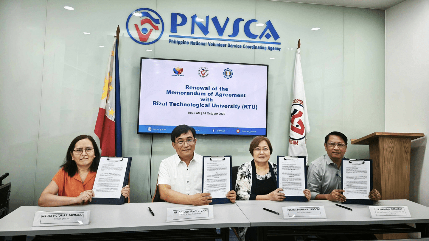 RTU and PNVSCA Renew Partnership to Strengthen Volunteerism in Higher ...